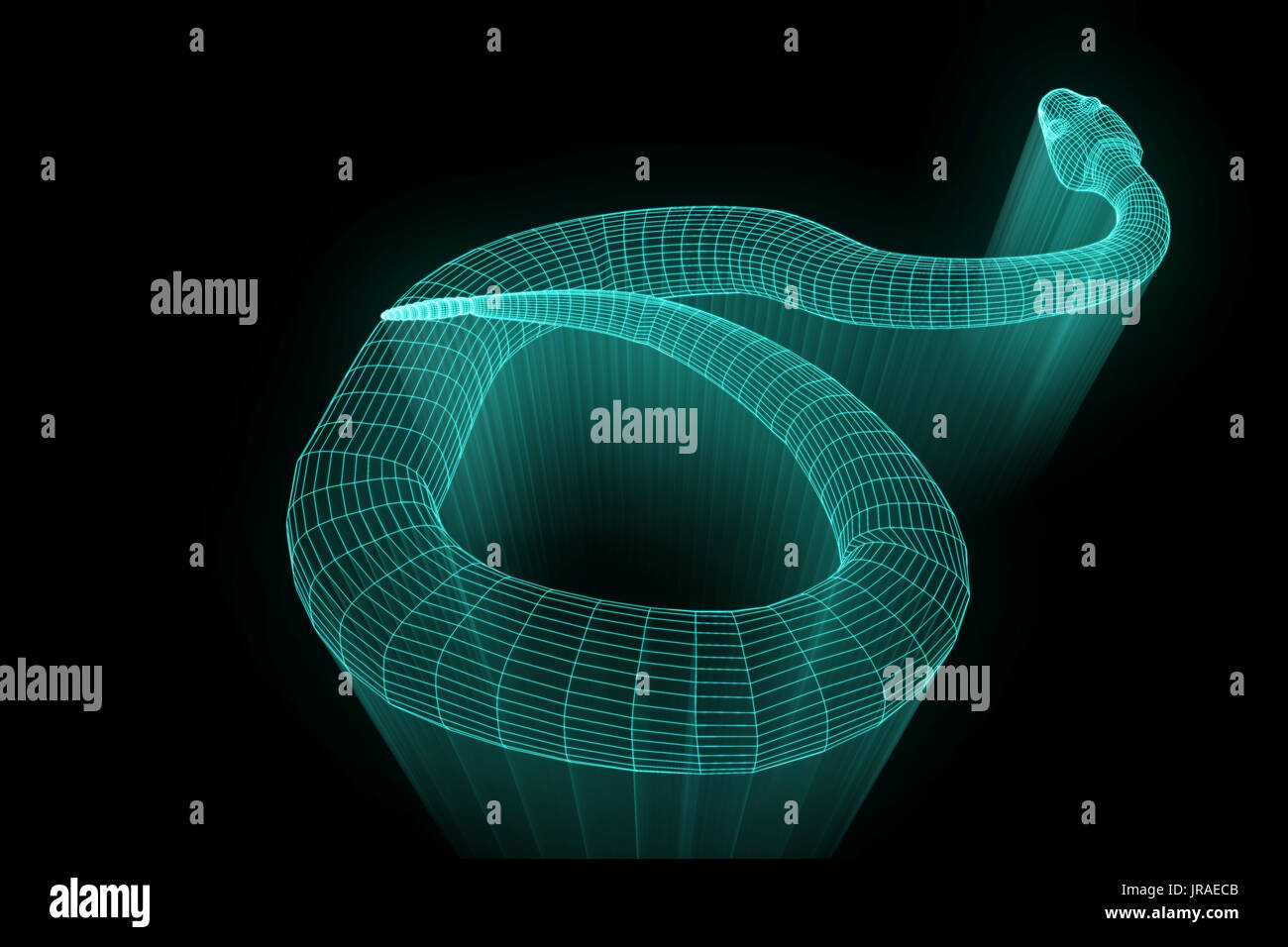 Snake in Hologram Wireframe Style. Nice 3D Rendering Stock Photo - Alamy