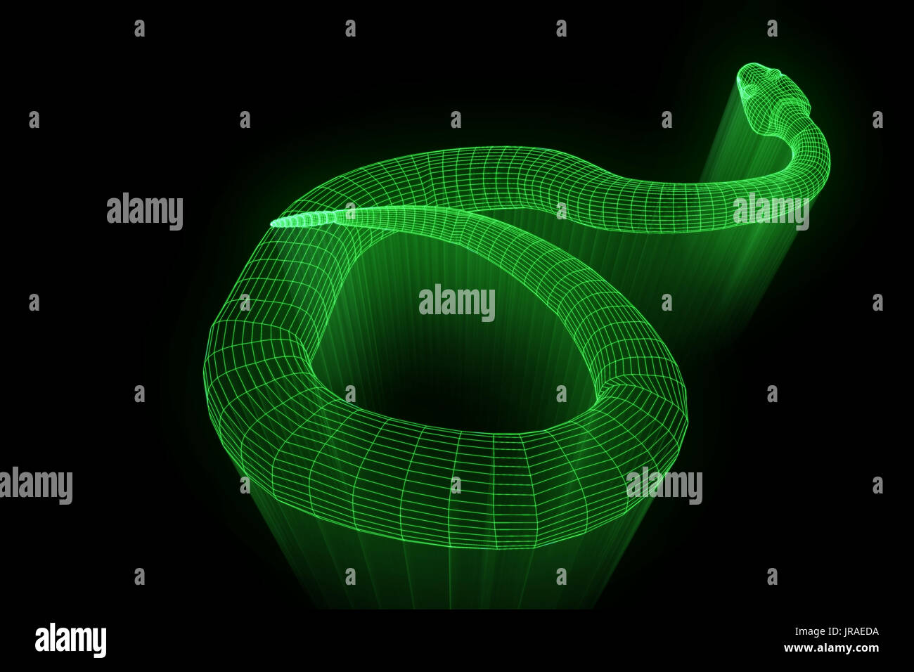 Snake in Hologram Wireframe Style. Nice 3D Rendering Stock Photo - Alamy