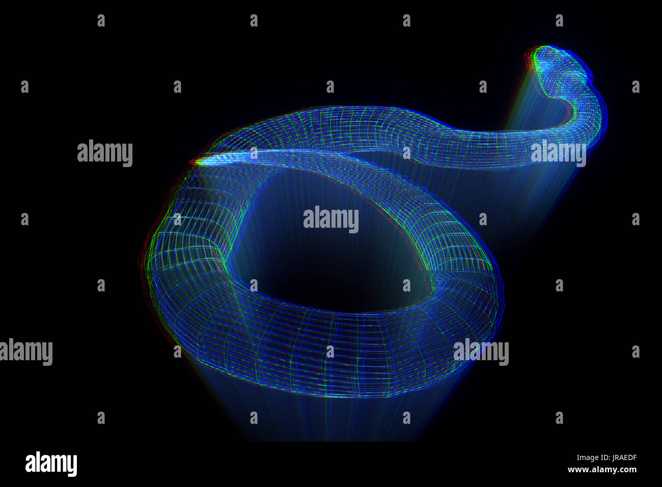 Snake in Hologram Wireframe Style. Nice 3D Rendering Stock Photo - Alamy