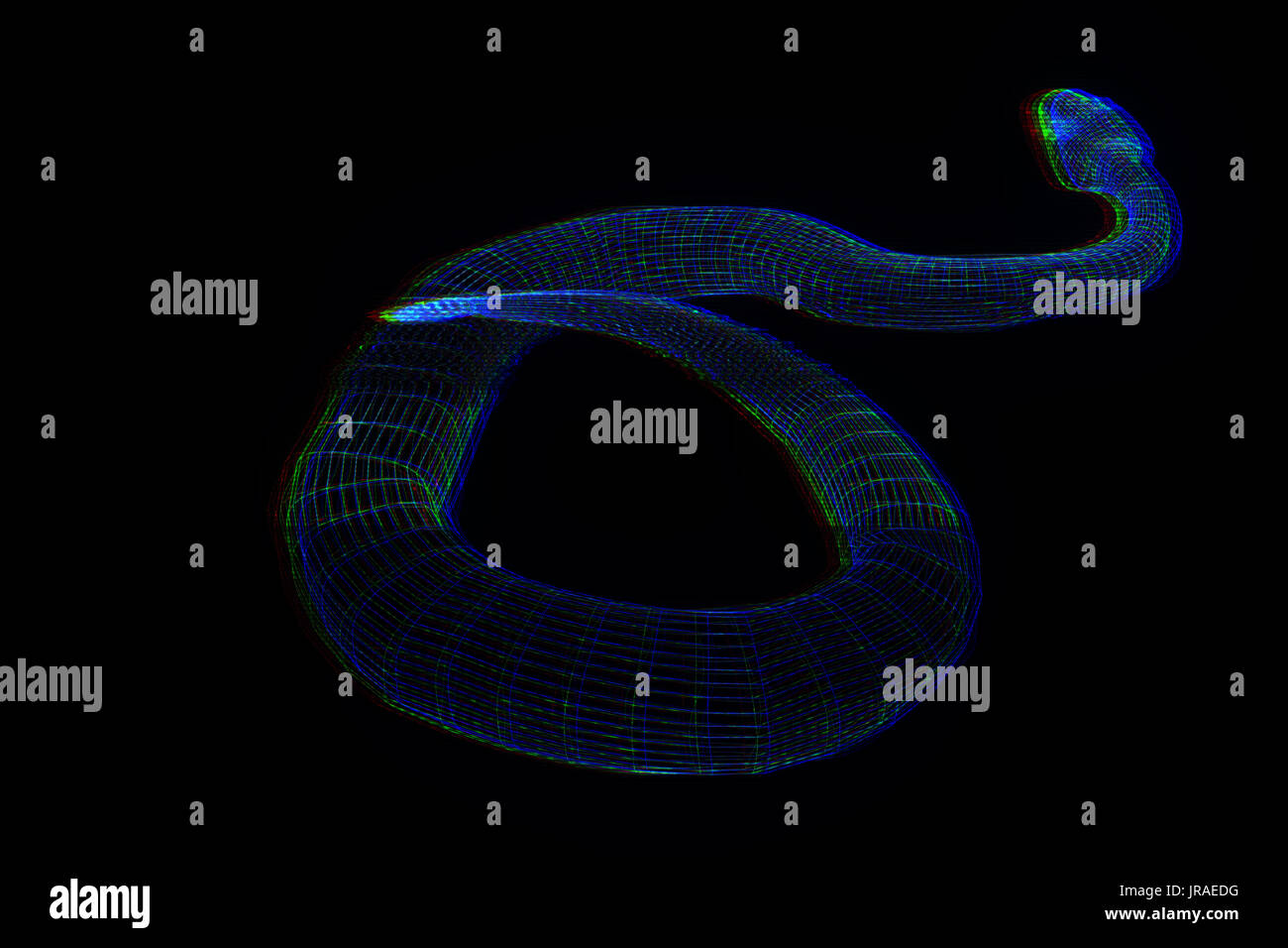 Snake in Hologram Wireframe Style. Nice 3D Rendering Stock Photo - Alamy