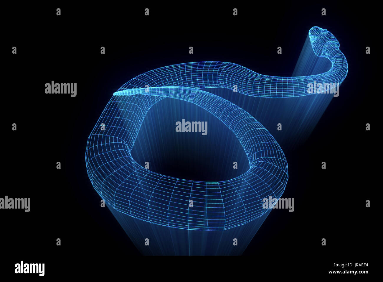 Snake in Hologram Wireframe Style. Nice 3D Rendering Stock Photo - Alamy