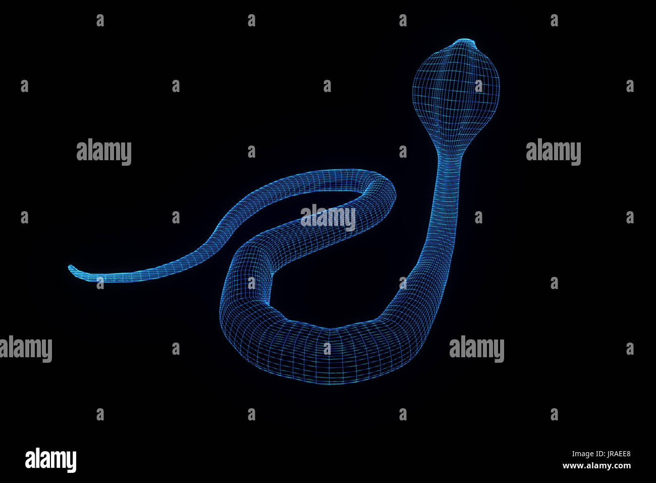 Snake in Hologram Wireframe Style. Nice 3D Rendering Stock Photo - Alamy