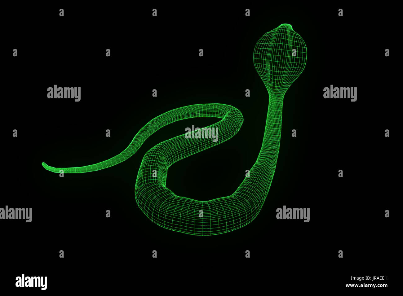 Snake in Hologram Wireframe Style. Nice 3D Rendering Stock Photo - Alamy