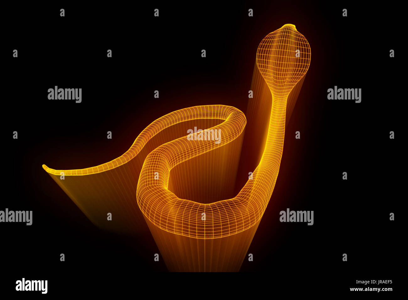 Snake in Hologram Wireframe Style. Nice 3D Rendering Stock Photo - Alamy