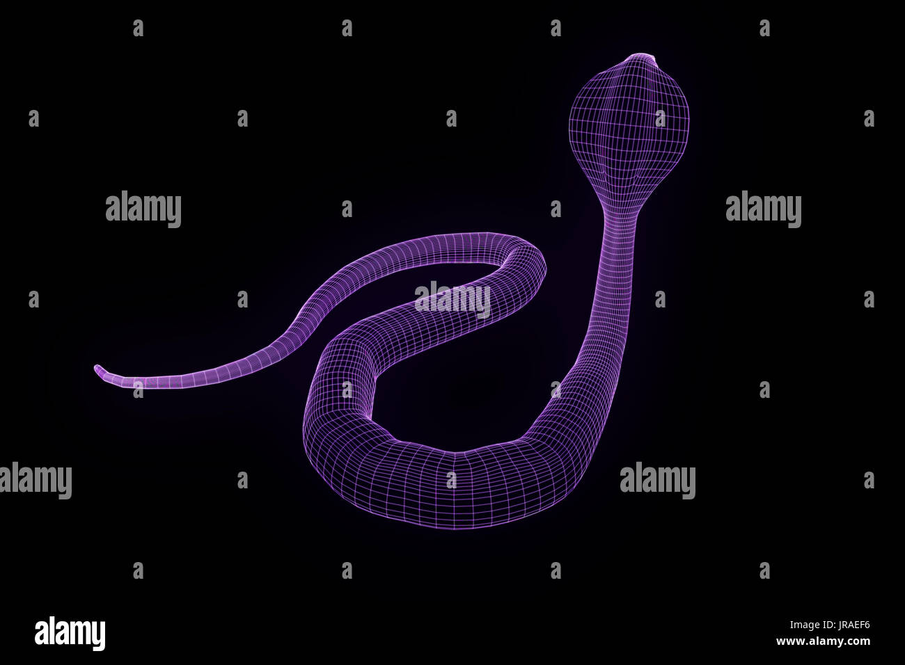 Snake in Hologram Wireframe Style. Nice 3D Rendering Stock Photo - Alamy