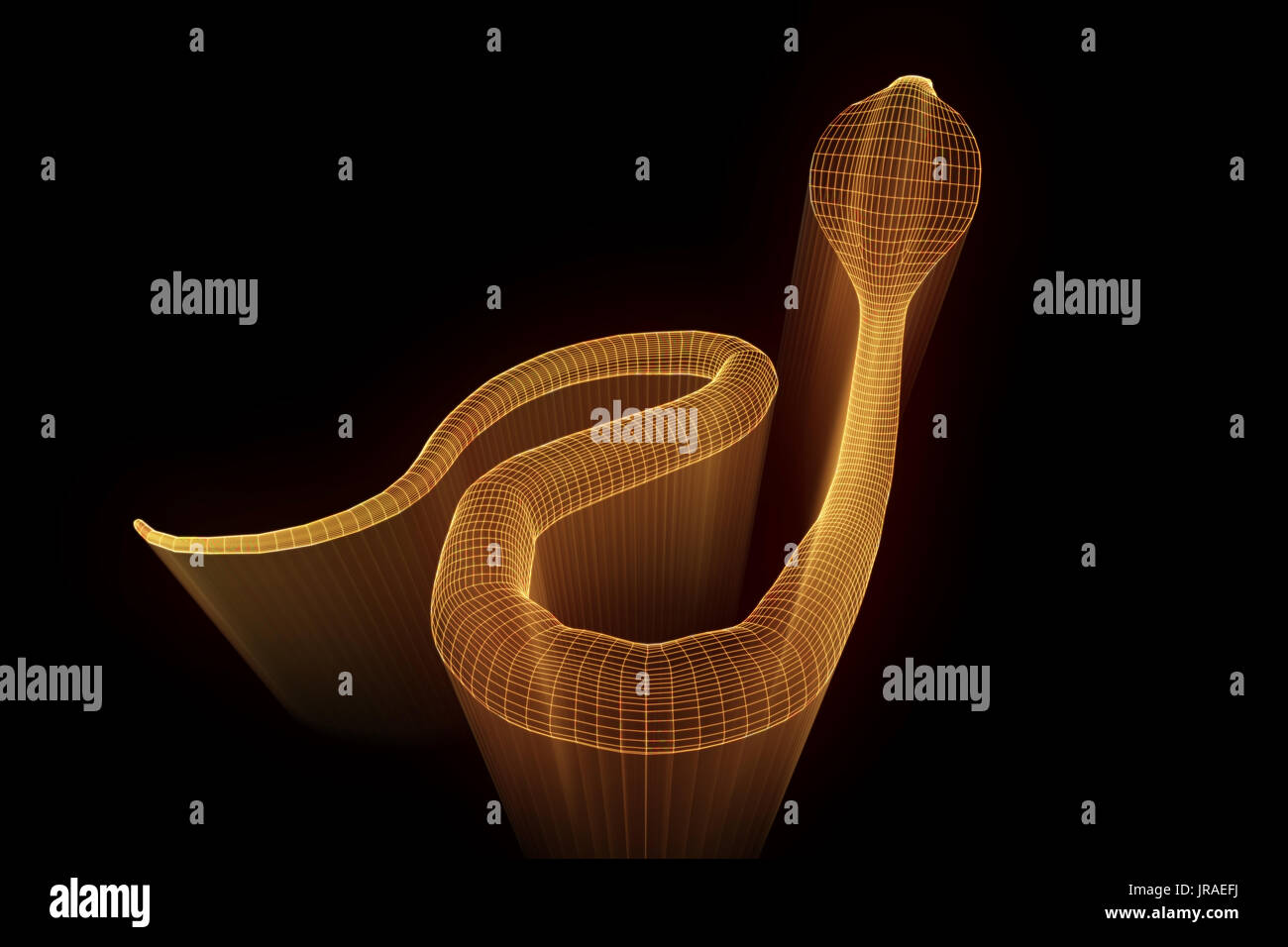 Snake in Hologram Wireframe Style. Nice 3D Rendering Stock Photo - Alamy