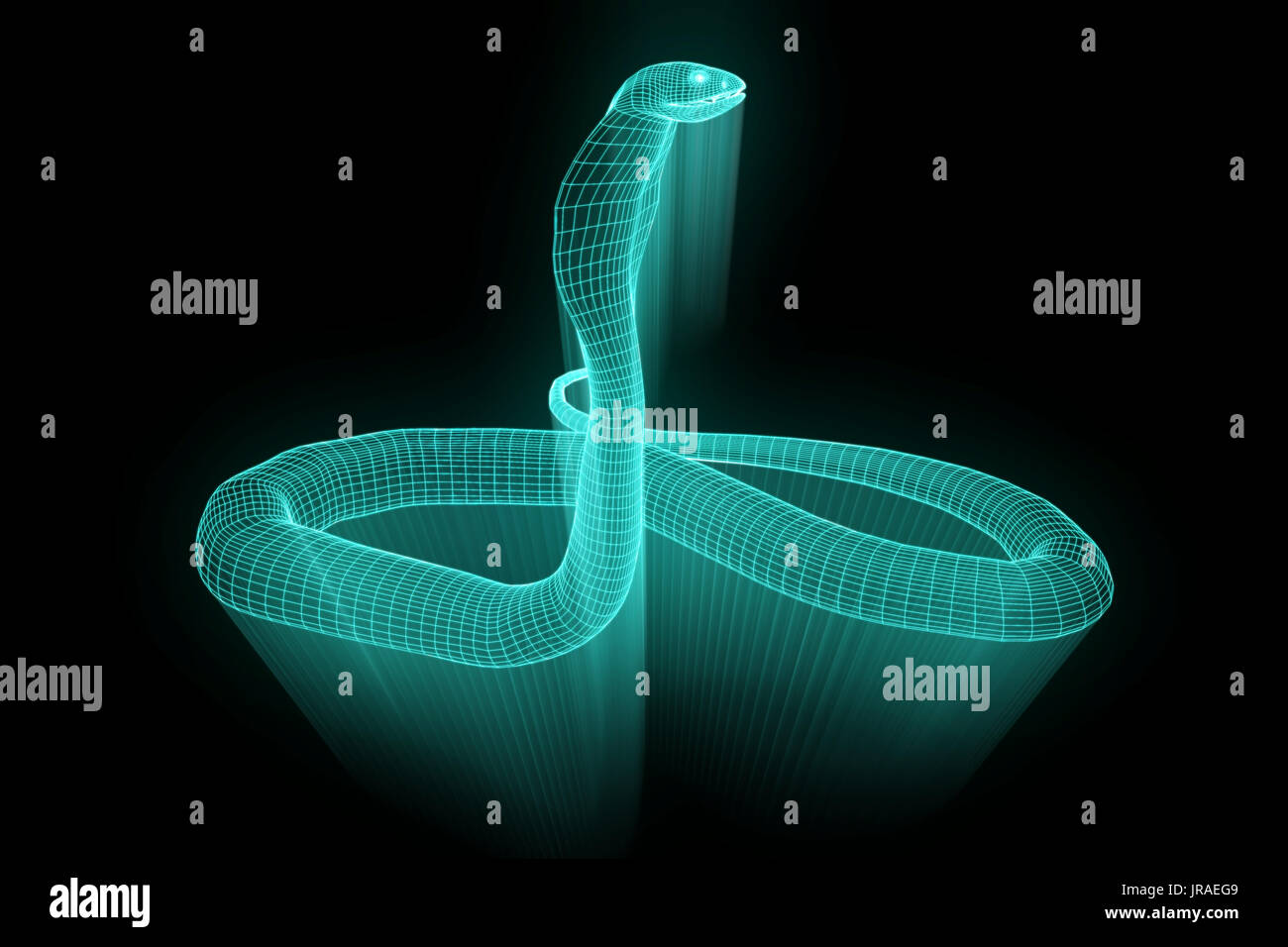 Snake in Hologram Wireframe Style. Nice 3D Rendering Stock Photo - Alamy
