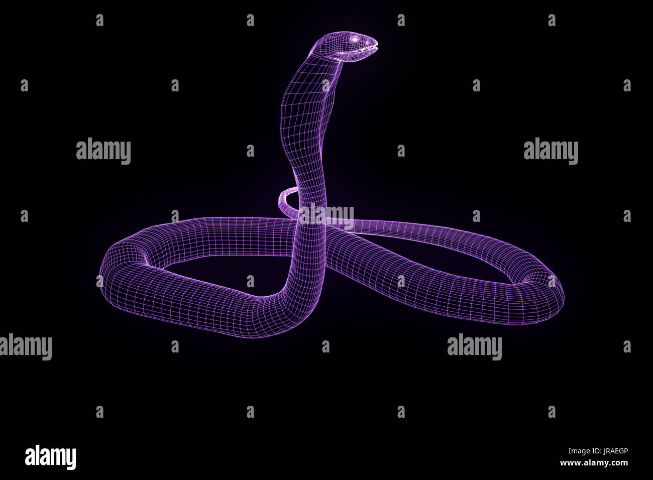 Snake in Hologram Wireframe Style. Nice 3D Rendering Stock Photo - Alamy