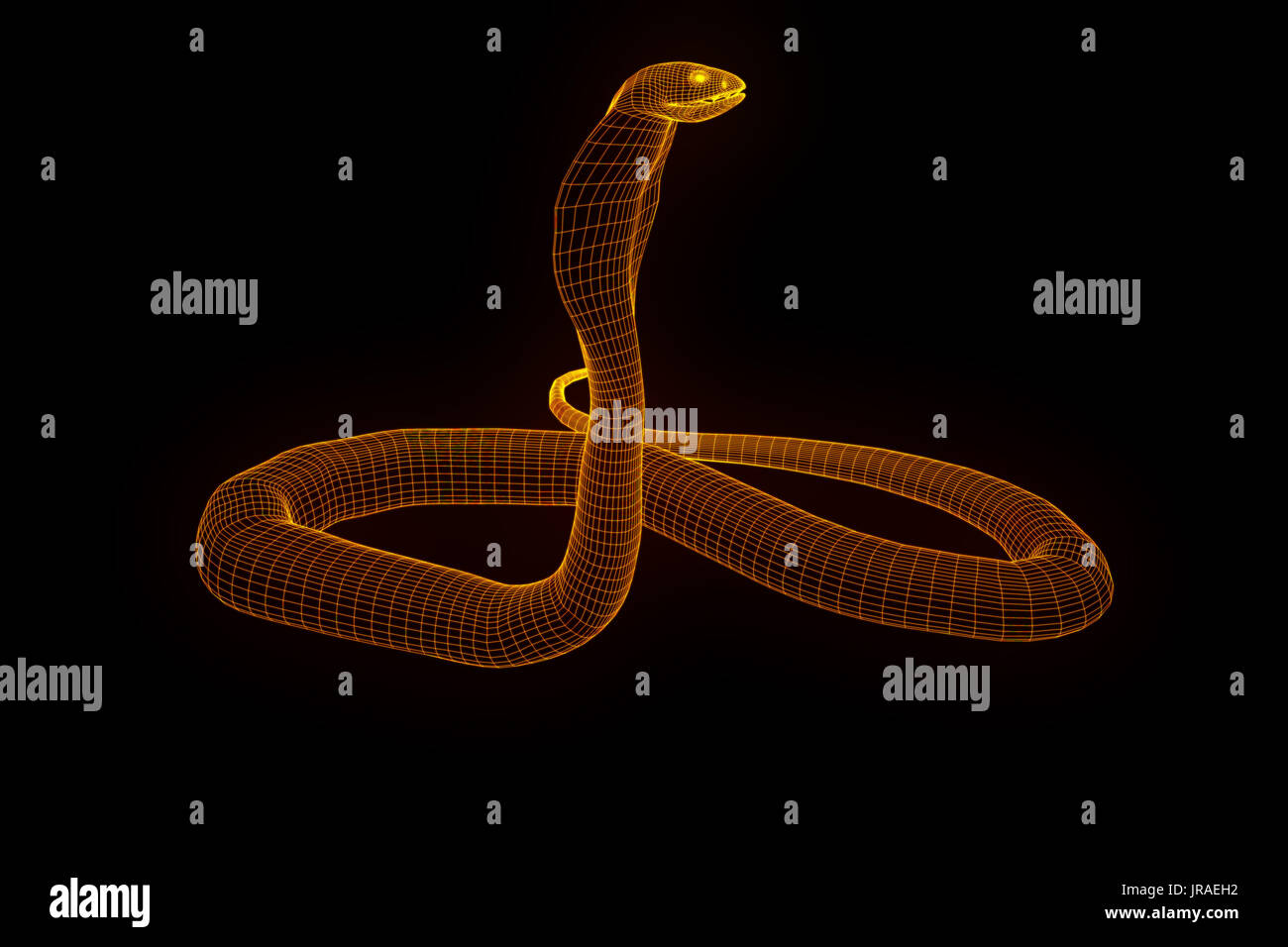 Snake in Hologram Wireframe Style. Nice 3D Rendering Stock Photo - Alamy
