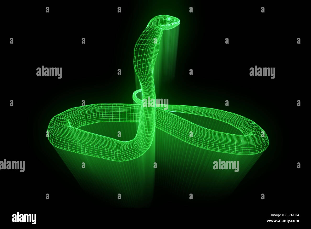 Snake in Hologram Wireframe Style. Nice 3D Rendering Stock Photo - Alamy