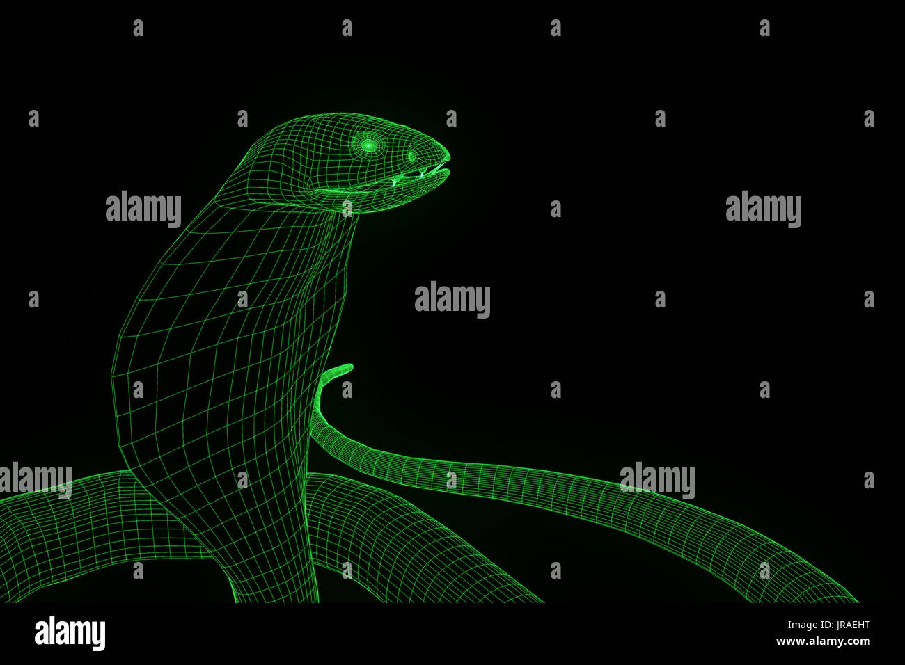 Snake in Hologram Wireframe Style. Nice 3D Rendering Stock Photo - Alamy