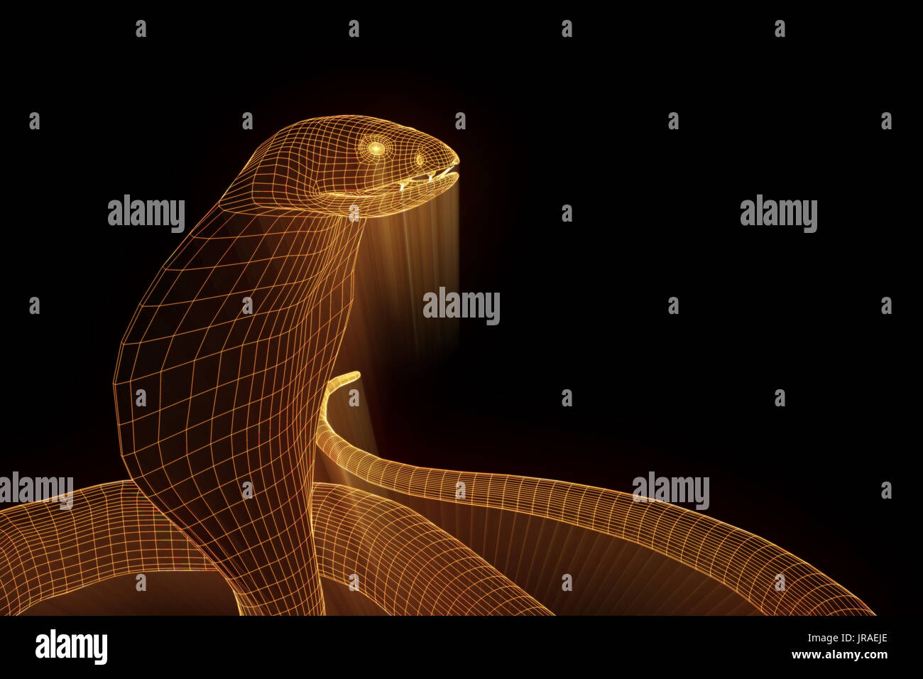 Snake in Hologram Wireframe Style. Nice 3D Rendering Stock Photo - Alamy