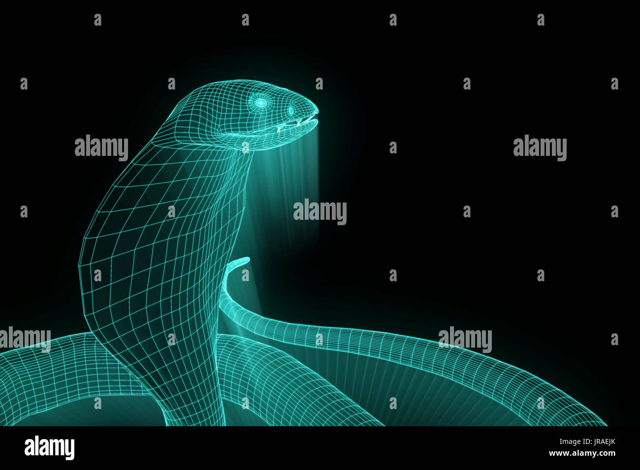 Snake in Hologram Wireframe Style. Nice 3D Rendering Stock Photo - Alamy