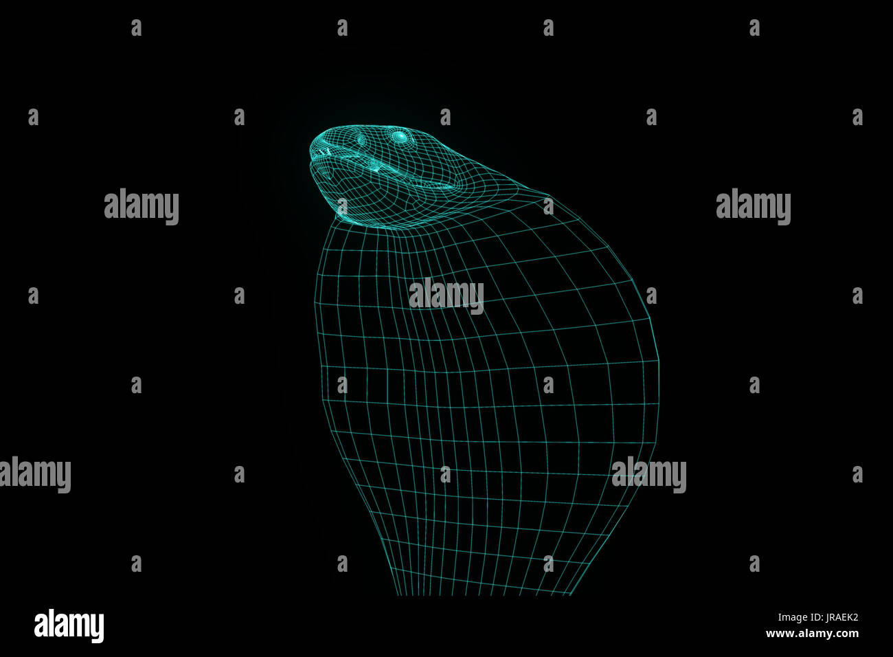 Snake in Hologram Wireframe Style. Nice 3D Rendering Stock Photo - Alamy