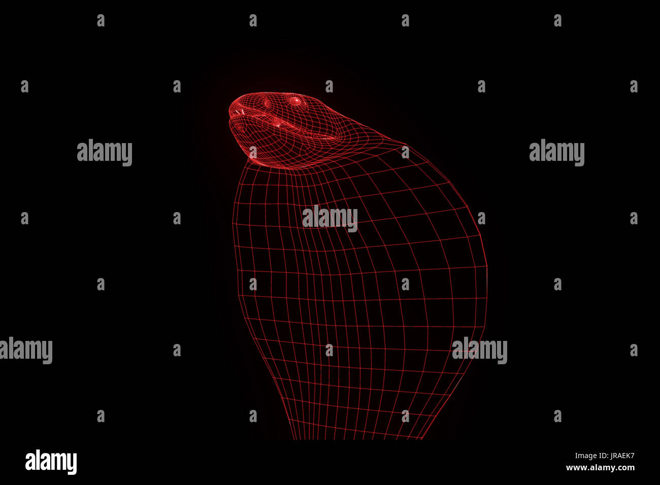 Snake in Hologram Wireframe Style. Nice 3D Rendering Stock Photo - Alamy