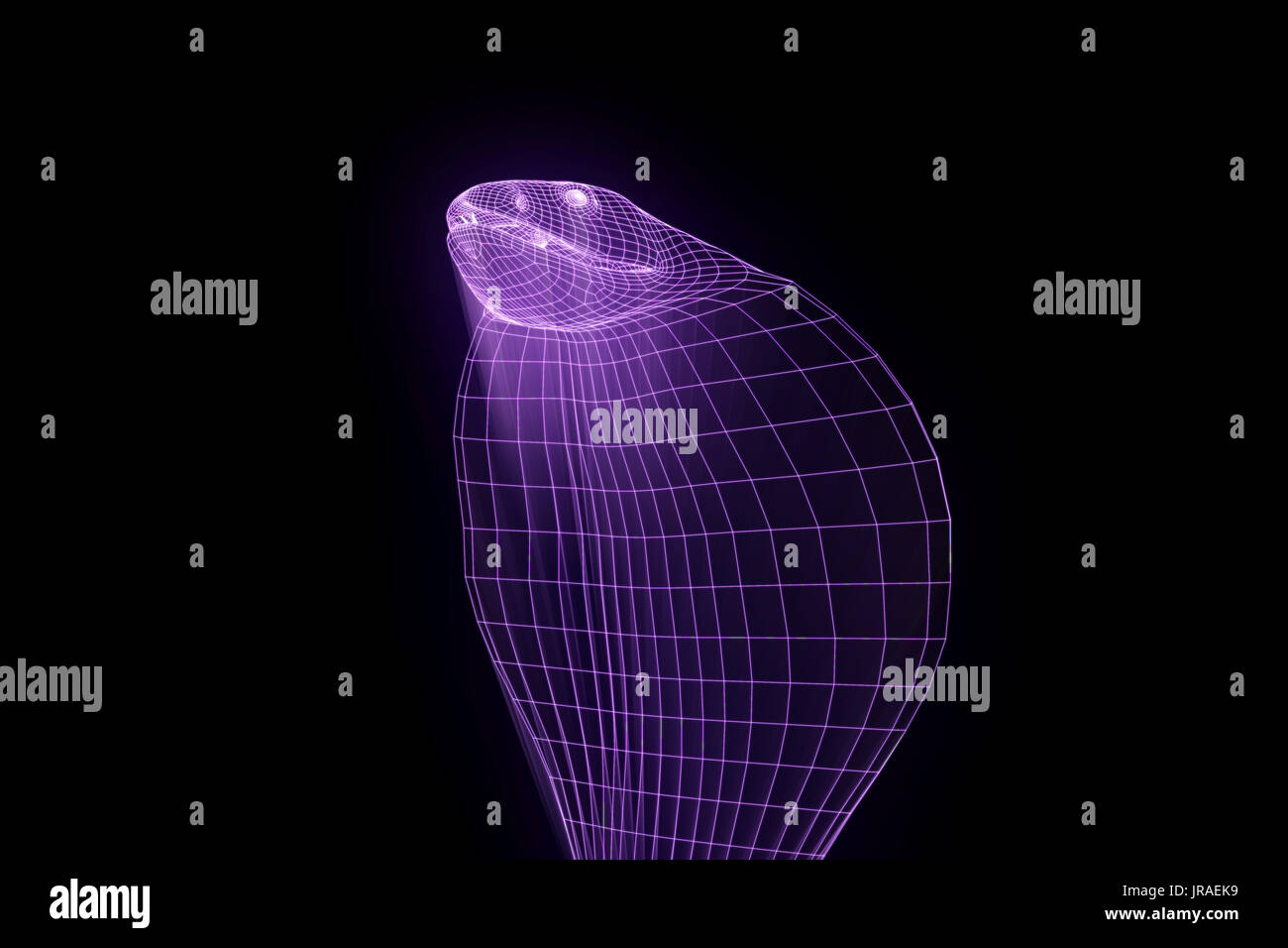 Snake in Hologram Wireframe Style. Nice 3D Rendering Stock Photo - Alamy