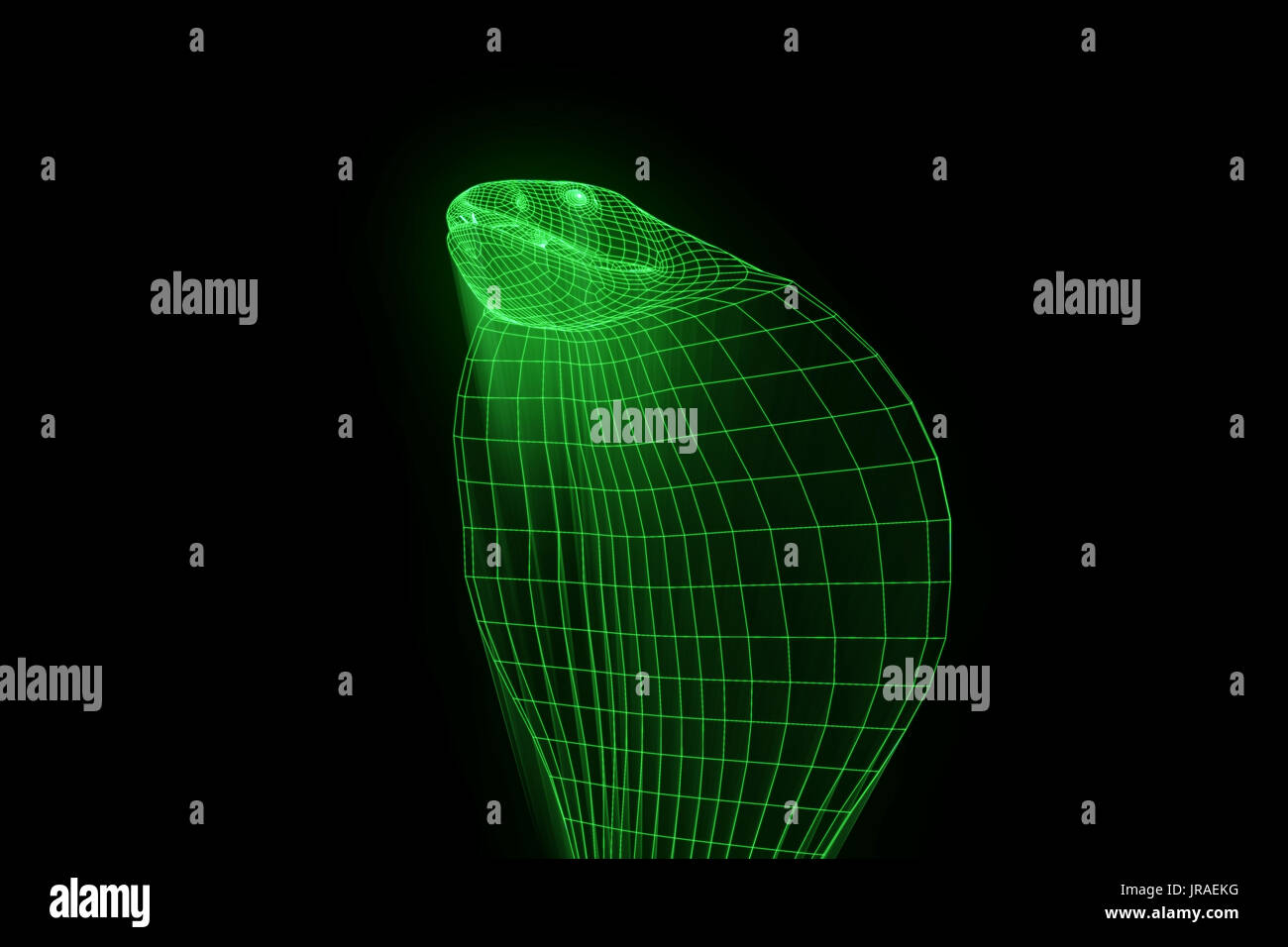 Snake in Hologram Wireframe Style. Nice 3D Rendering Stock Photo - Alamy