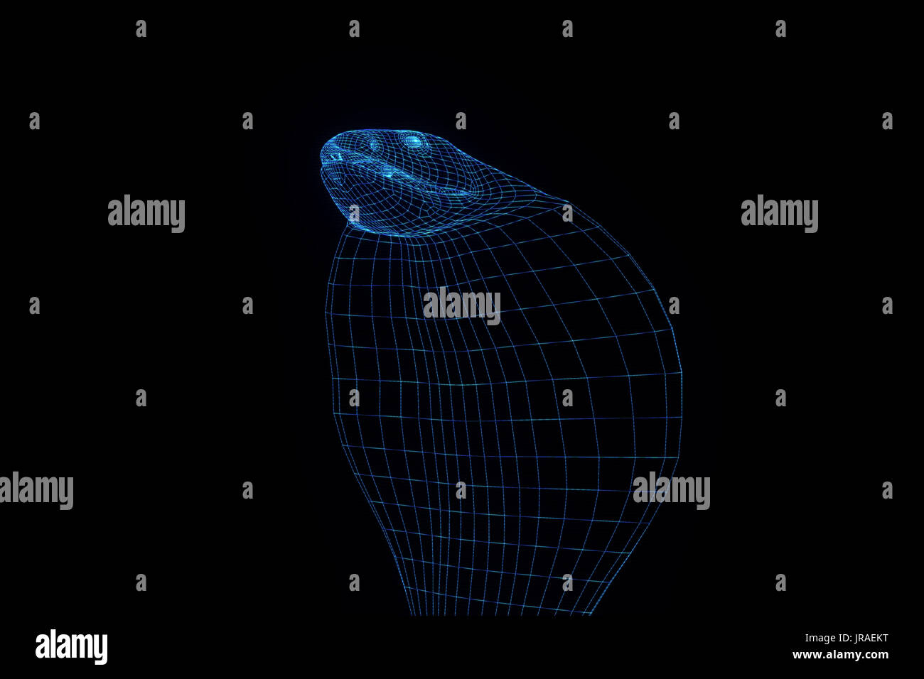 Snake in Hologram Wireframe Style. Nice 3D Rendering Stock Photo - Alamy