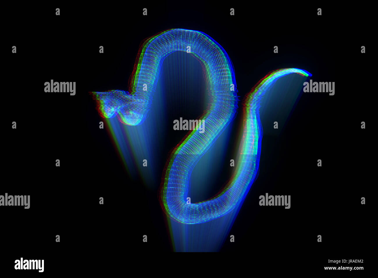 Snake in Hologram Wireframe Style. Nice 3D Rendering Stock Photo - Alamy