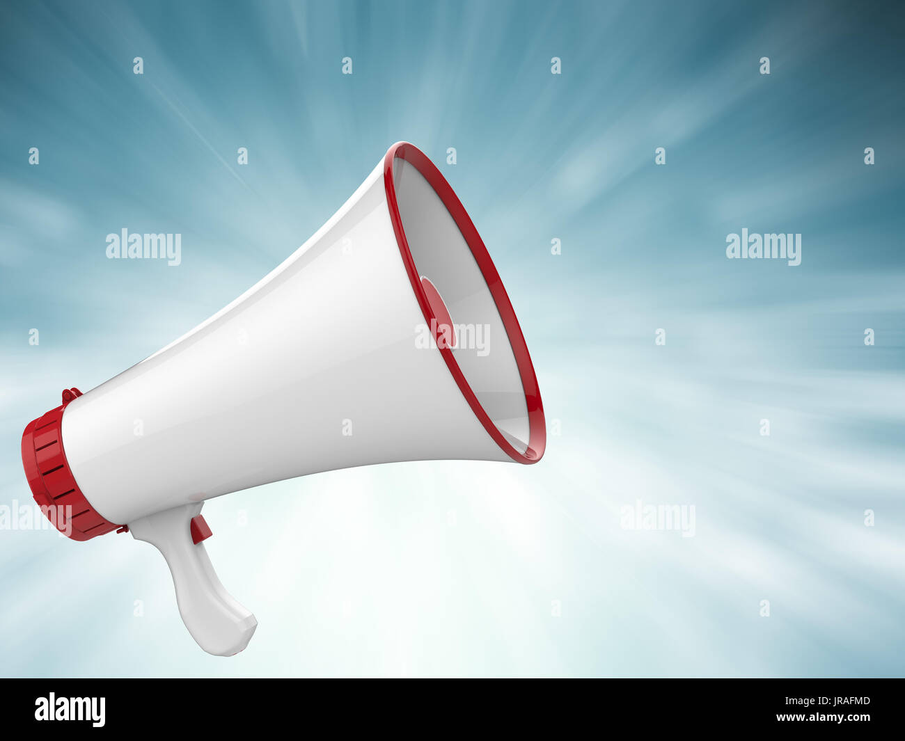 3d rendering megaphone calling with ray on blue background Stock Photo ...