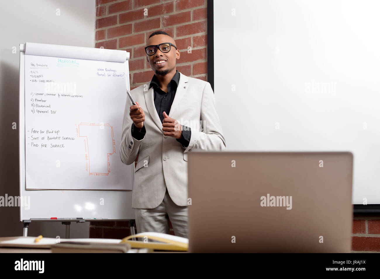 Presentation man suit hi-res stock photography and images - Alamy