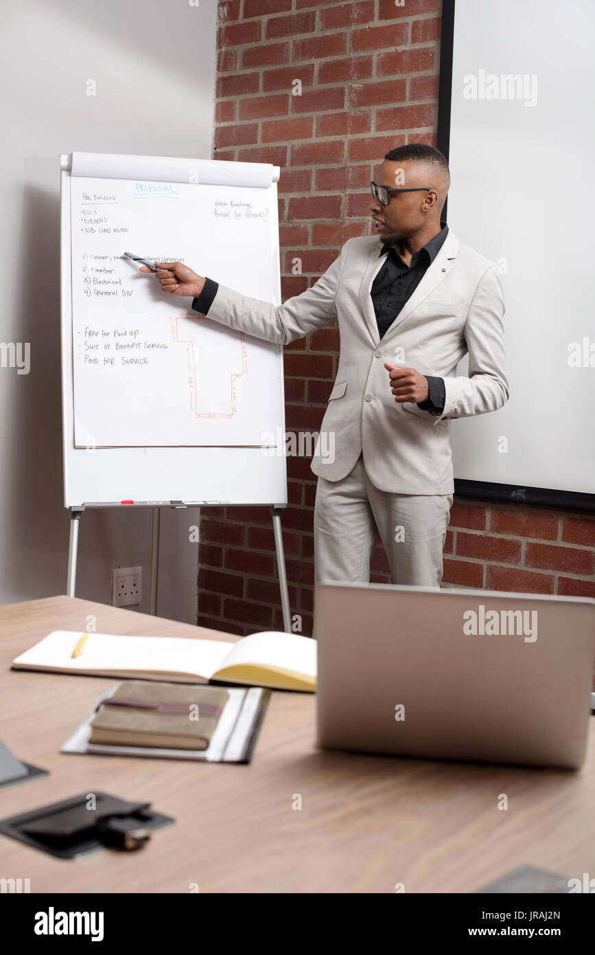 Young business man giving a presentation Stock Photo - Alamy