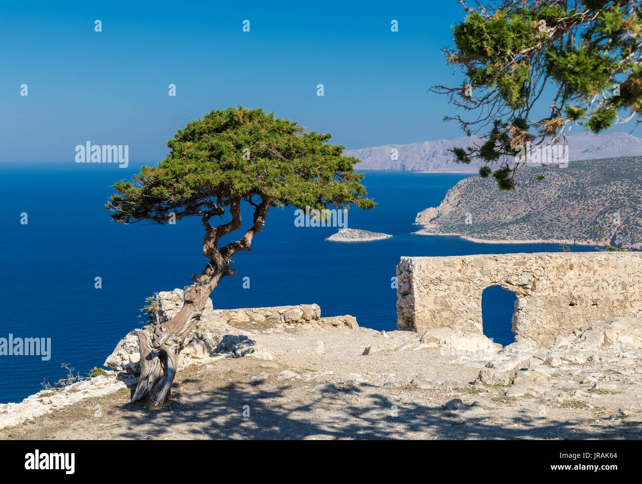 Ruin of Monolithos Castle, Rhodes, Greece Stock Photo - Alamy
