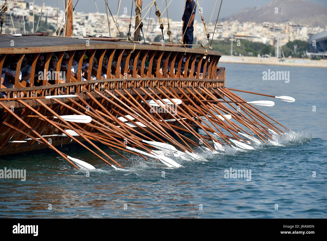 Ancient trireme Olympias underway Stock Photo - Alamy