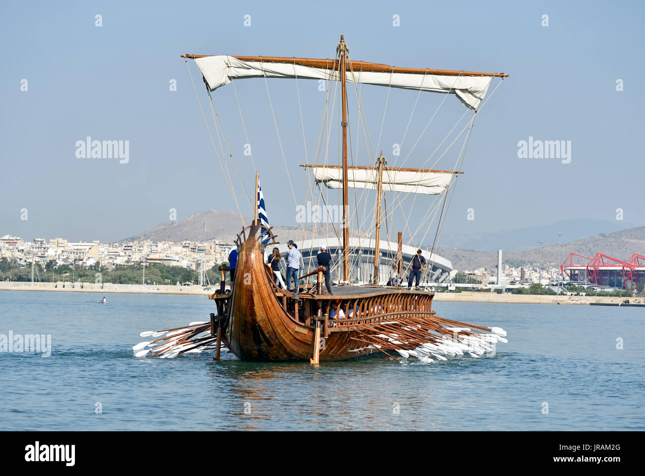 Ancient trireme Olympias underway Stock Photo - Alamy