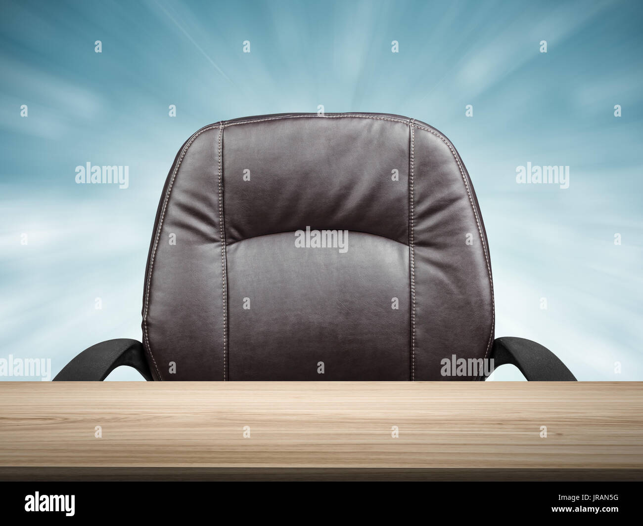 empty office chair with wooden desk Stock Photo - Alamy