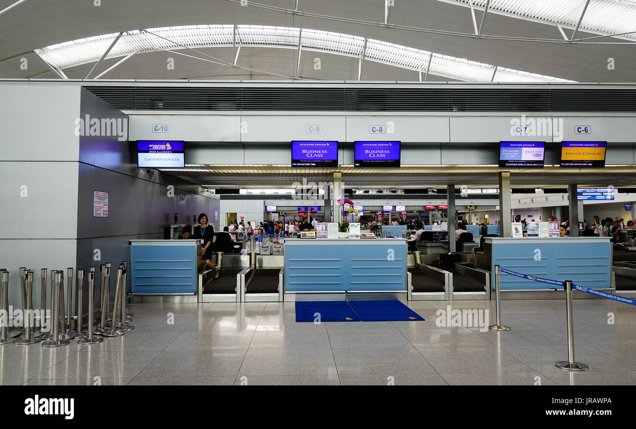 Saigon, Vietnam - Oct 2, 2016. Check-in Counters at Tan Son Nhat ...