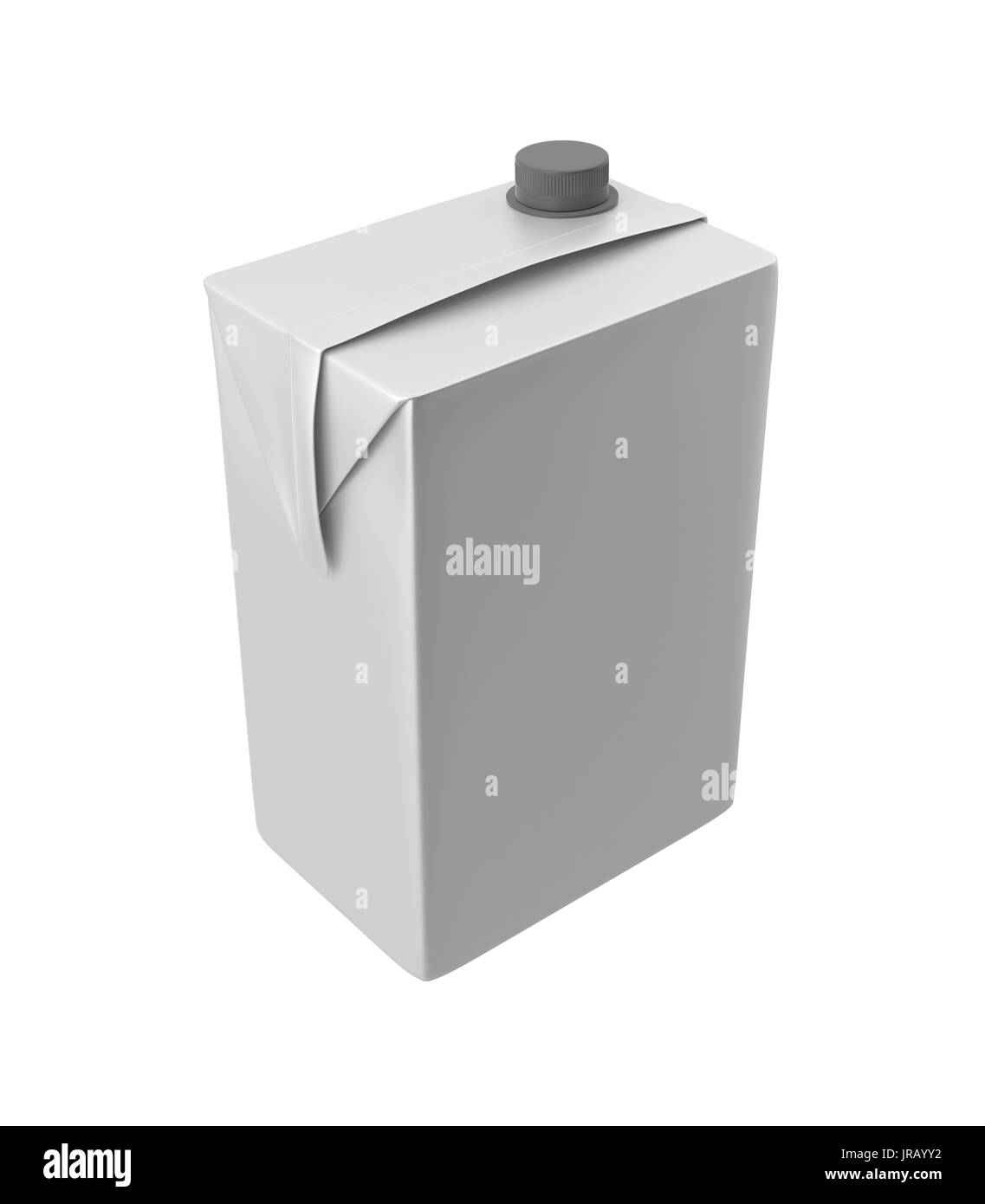 3D realistic render of milk, juice or cream carton. Green lid. White ...