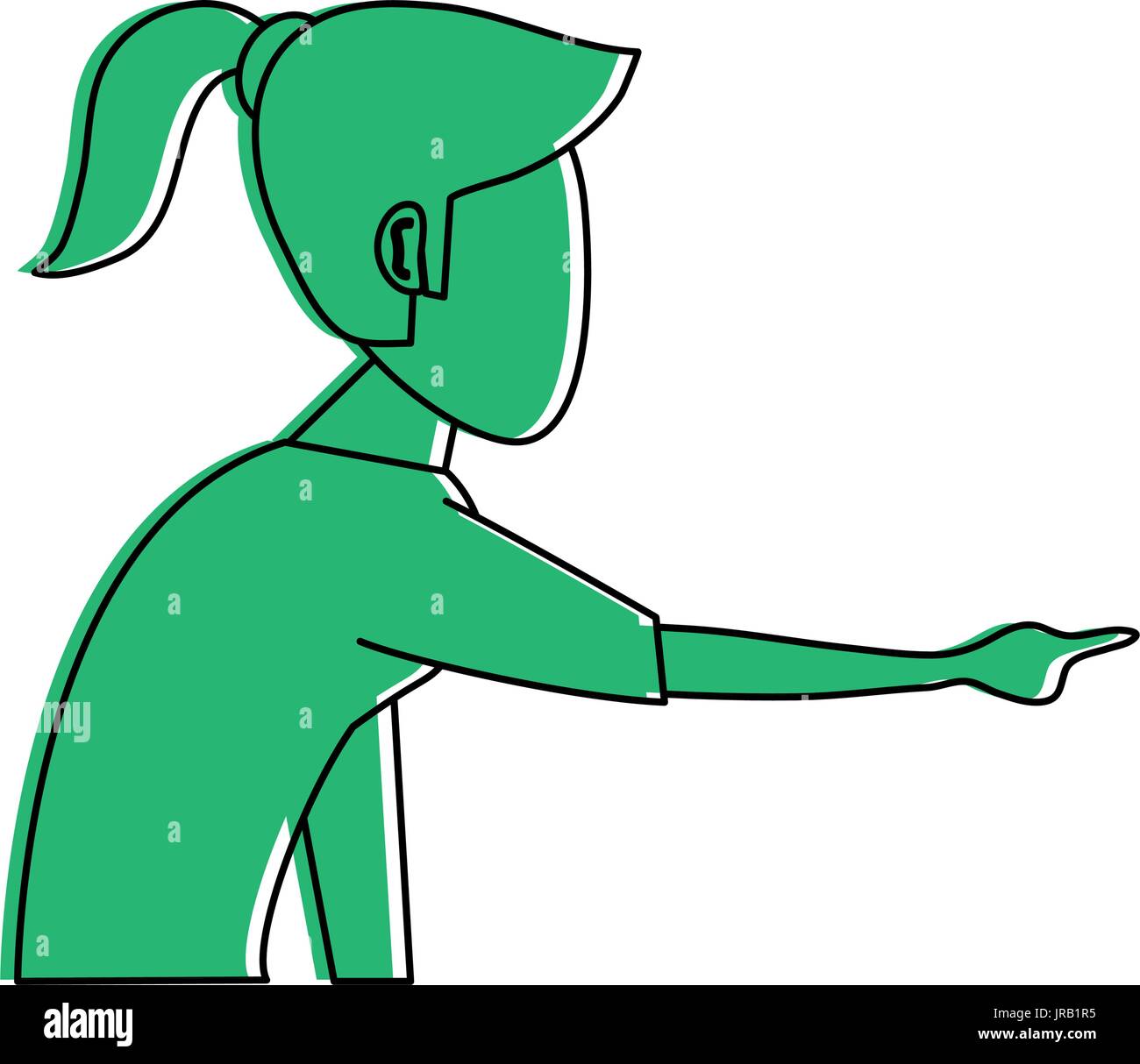 Woman pointing finger head Stock Vector Images - Alamy