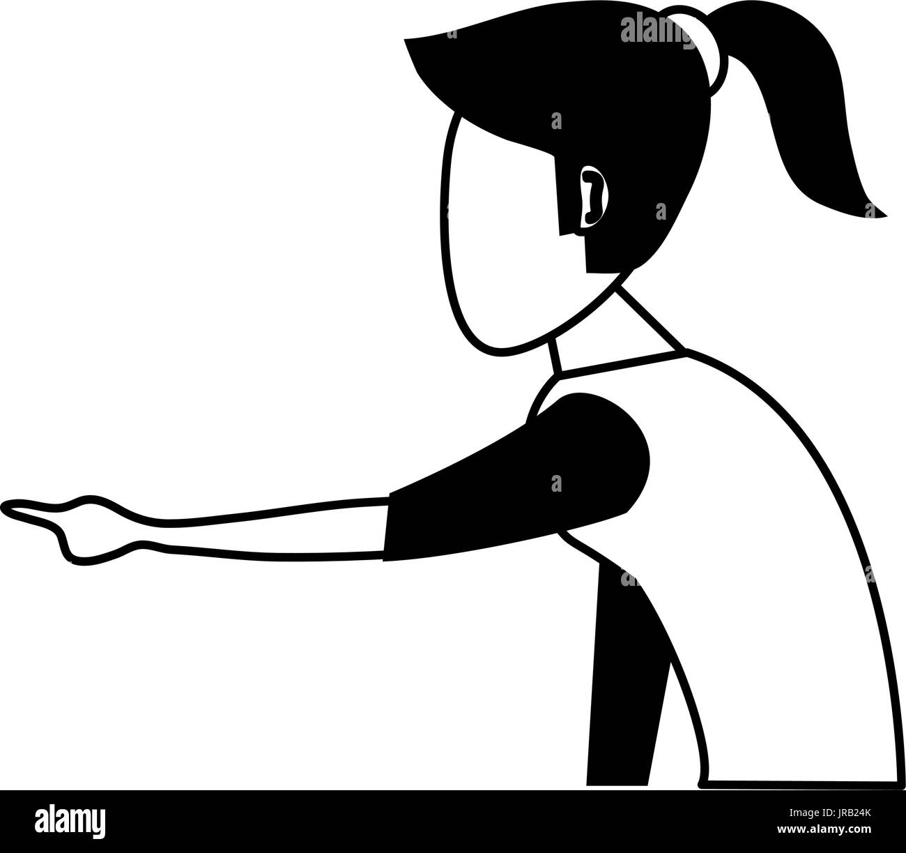 Woman pointing finger head Stock Vector Images - Alamy