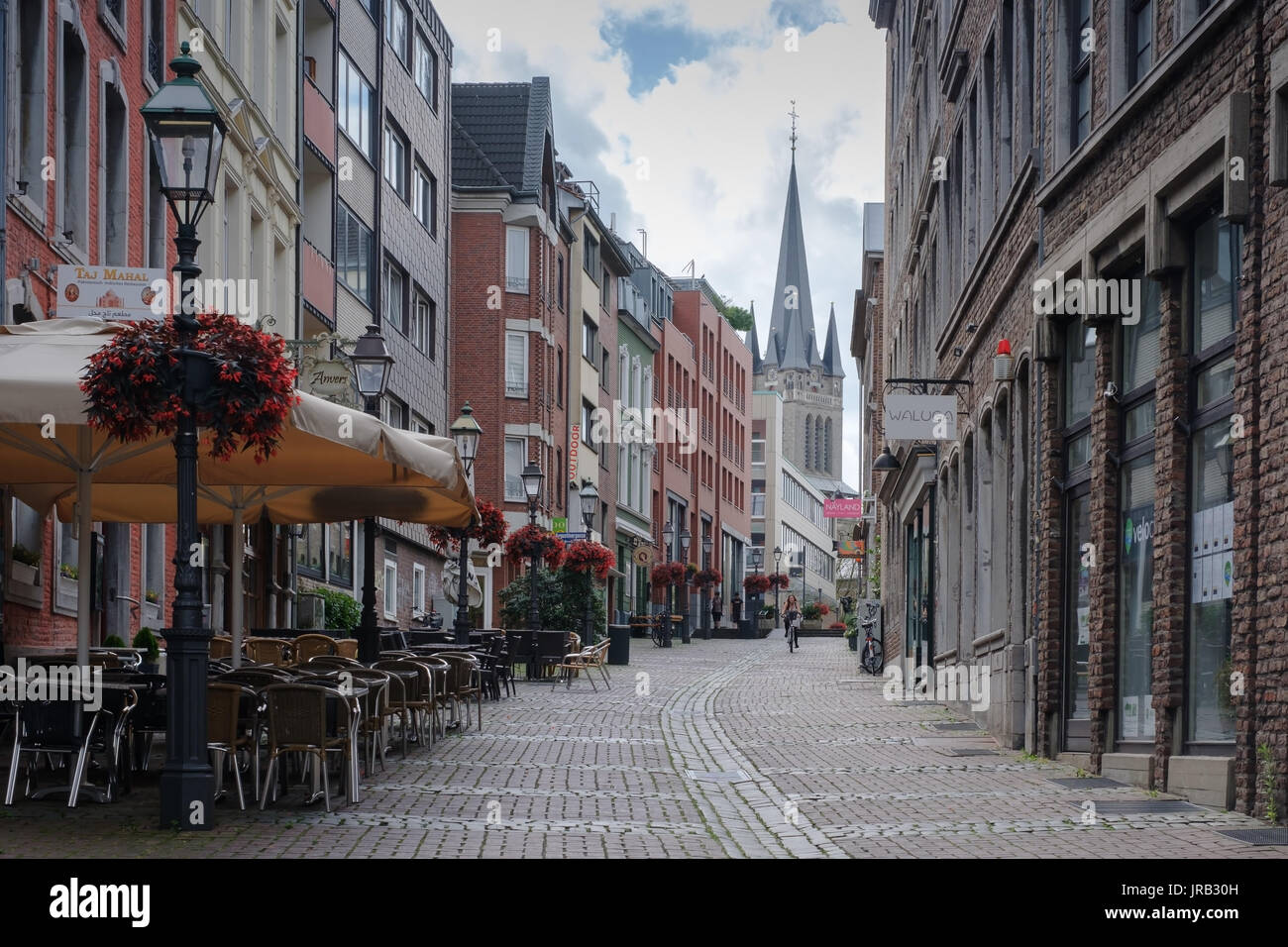 Aachen, Germany - July 23, 2017: Narrow street in the old town Stock ...