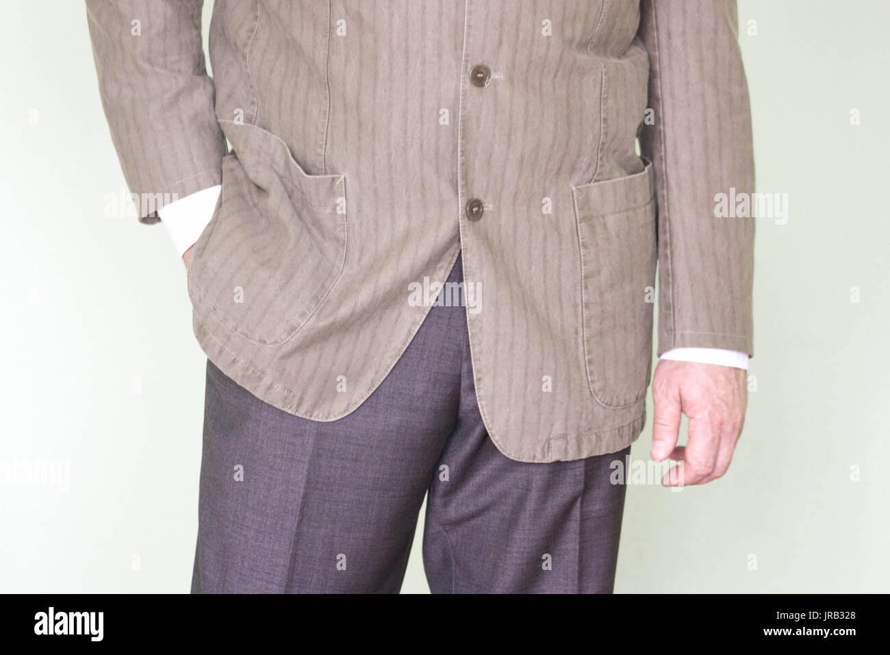 Business security concept. Photo for your design. A man in a jacket ...