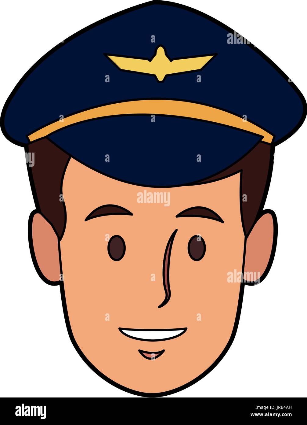 man captain pilot airplane face character Stock Vector Image & Art - Alamy