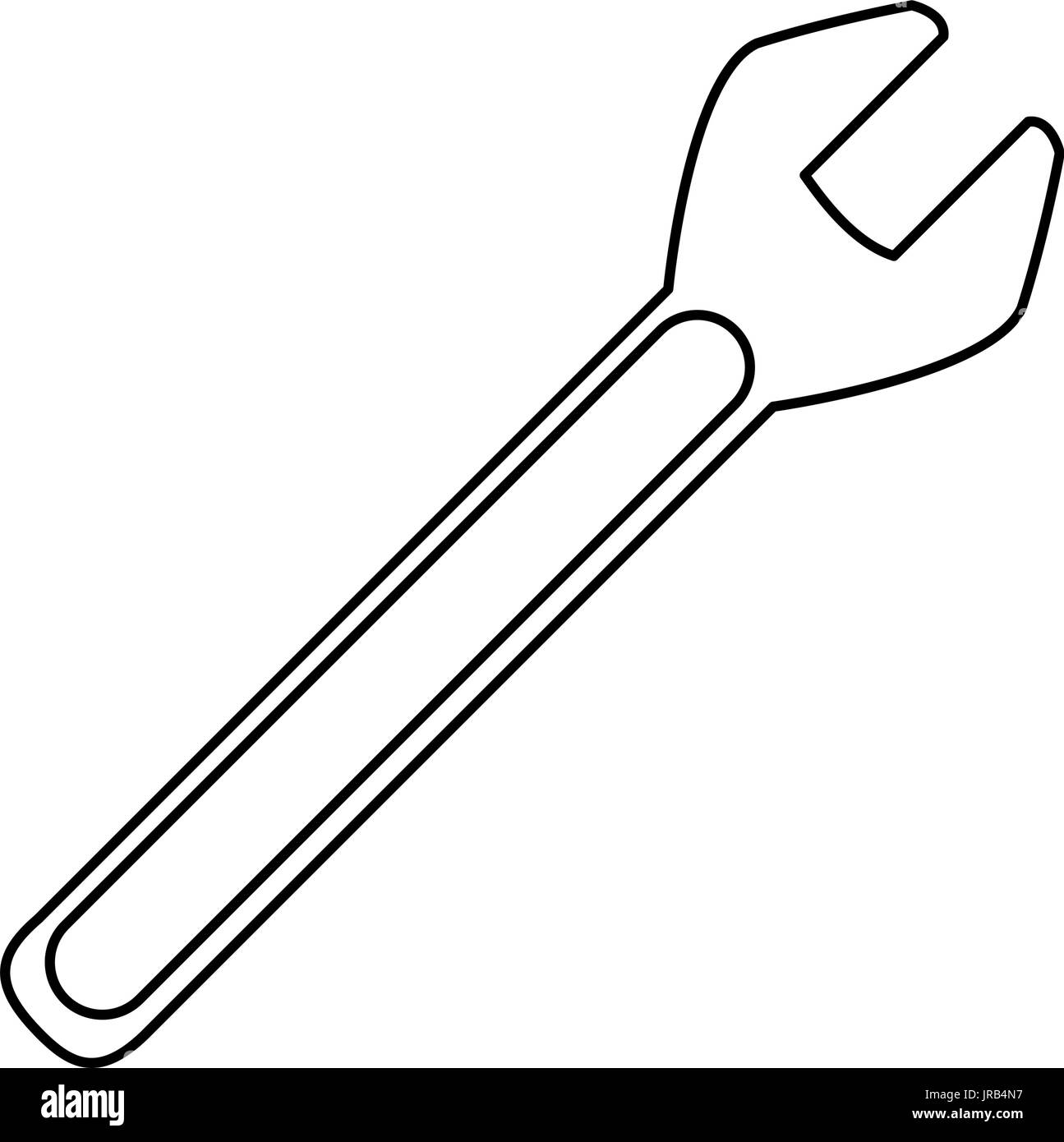 wrench spanner repair tool mechanic or engineer instrument Stock Vector ...