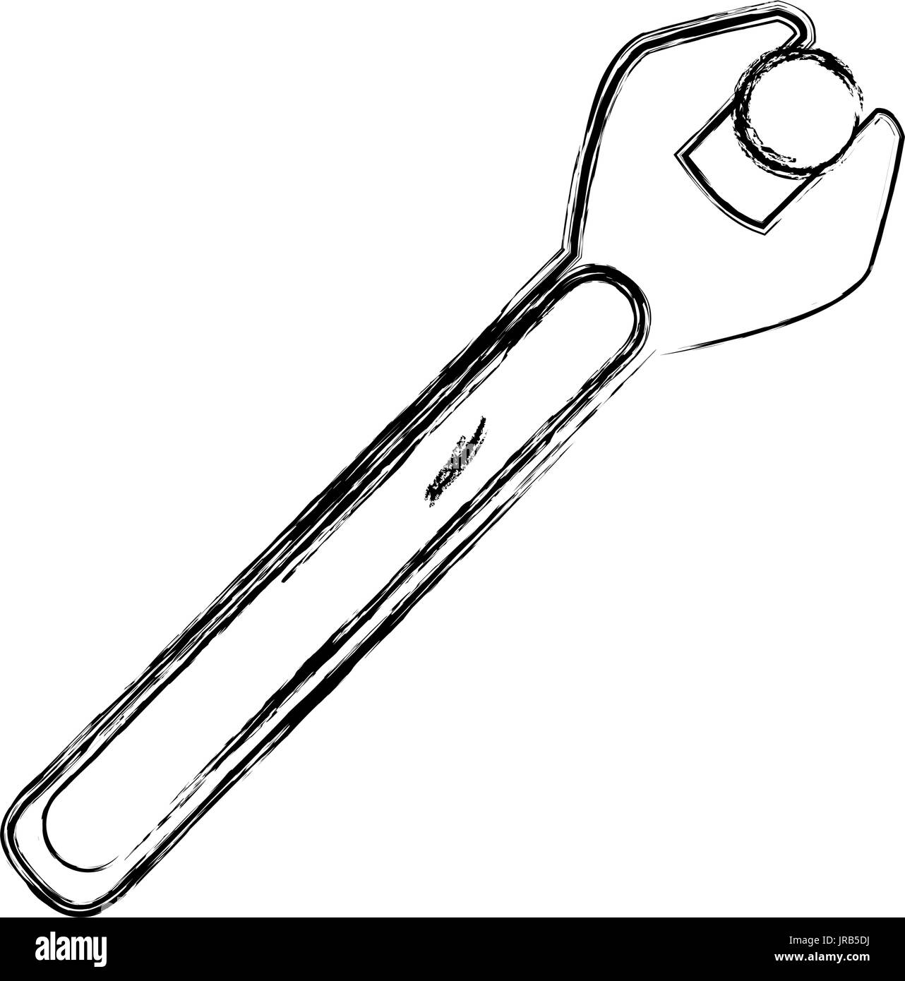 wrench spanner repair tool mechanic or engineer instrument Stock Vector ...