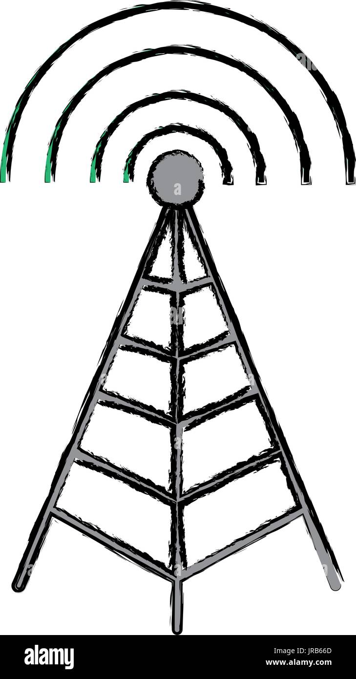 antenna mast sign tower communication transmitter Stock Vector Image ...