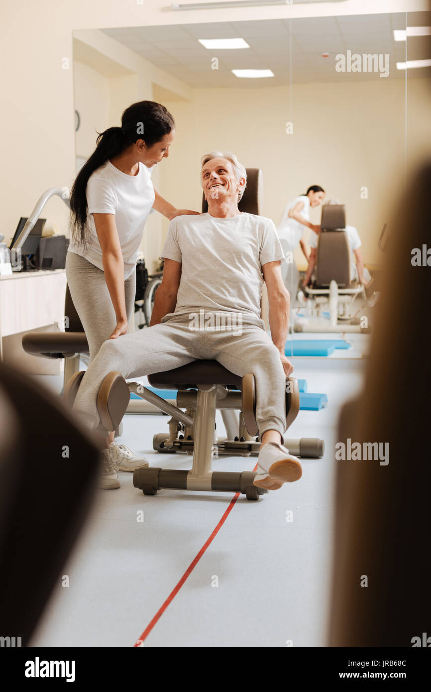 Vertical picture of training in the gym Stock Photo - Alamy