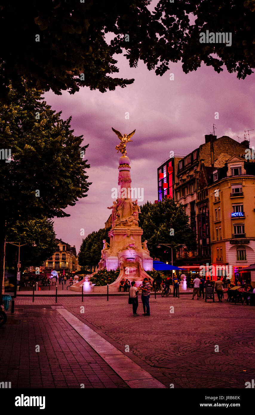 Statue of Winged Victory on the Sube Fountain in Place Drouet-d'Erlon ...