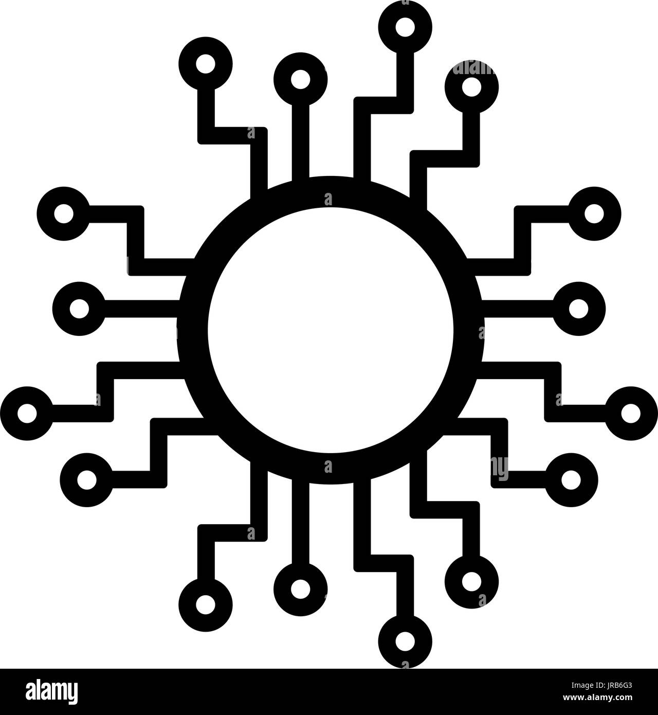 Cpu Microprocessor Circuit Board Connect Stock Vector Image And Art Alamy