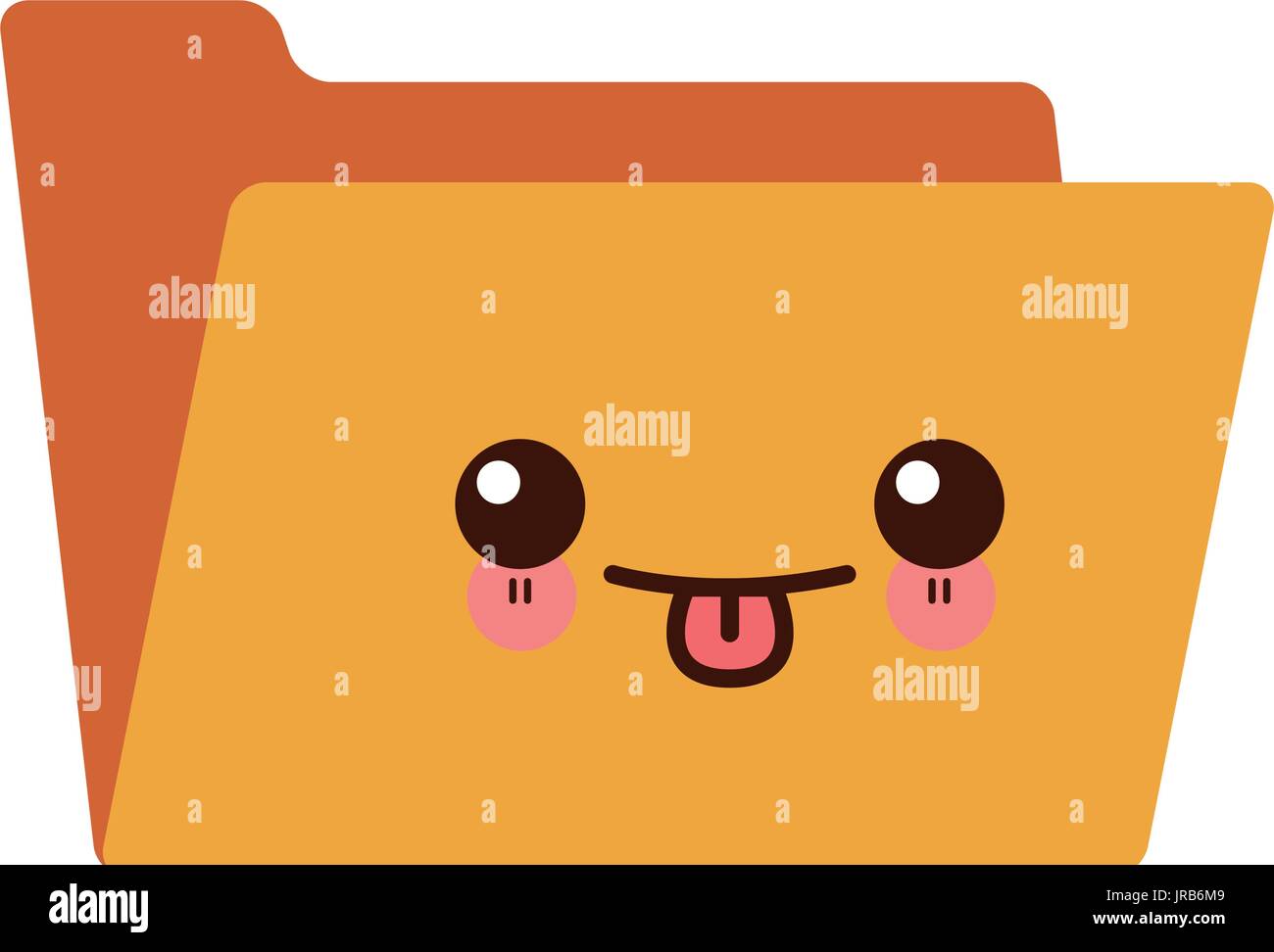 kawaii empty folder archive office supply icon Stock Vector Image & Art ...