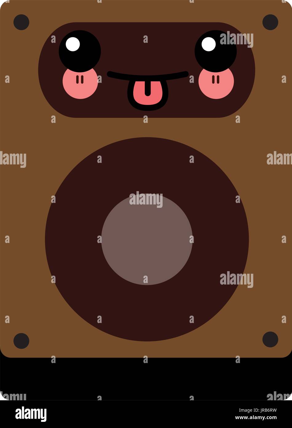 kawaii audio speaker subwoofer music system Stock Vector Image & Art ...