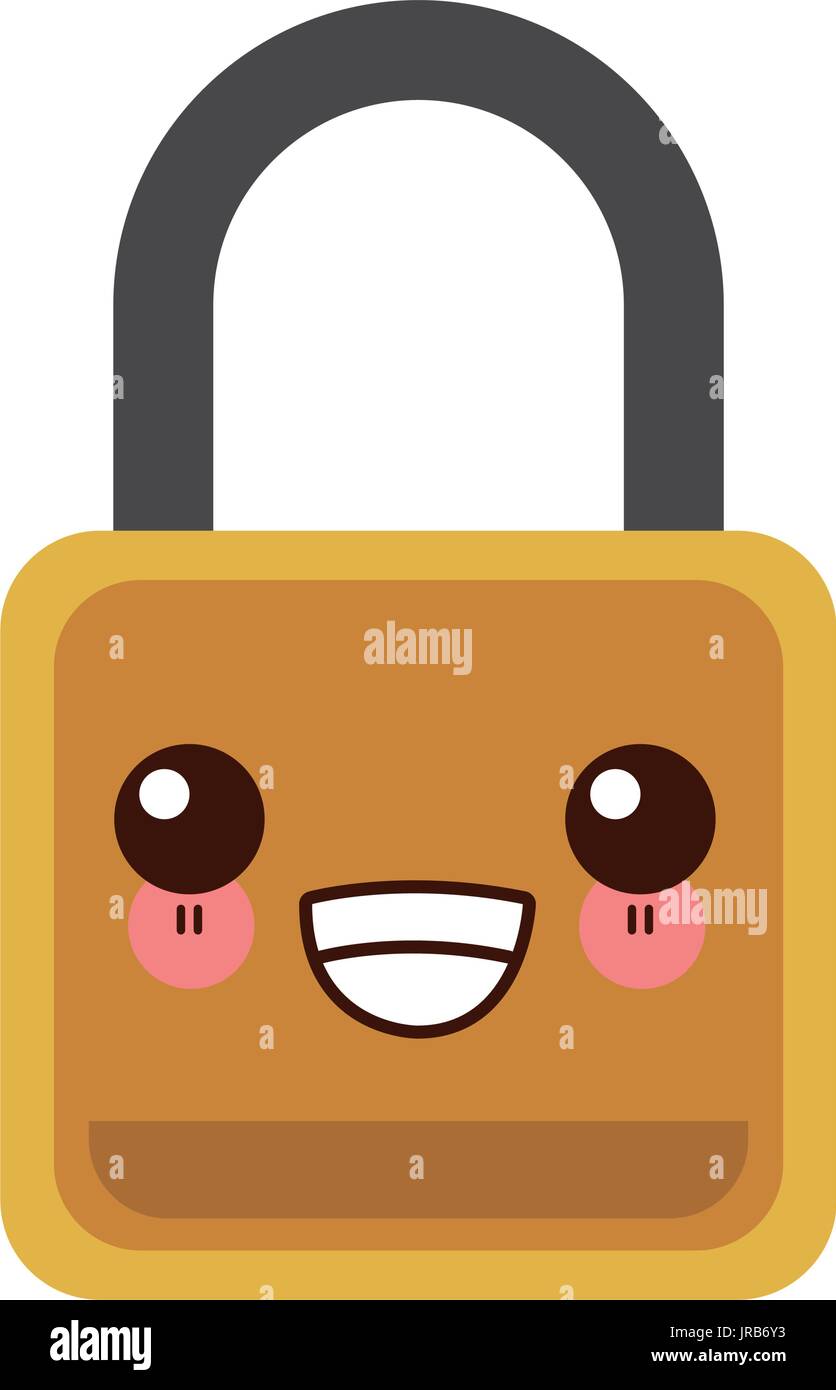 kawaii security padlock technology protection lock system Stock Vector ...