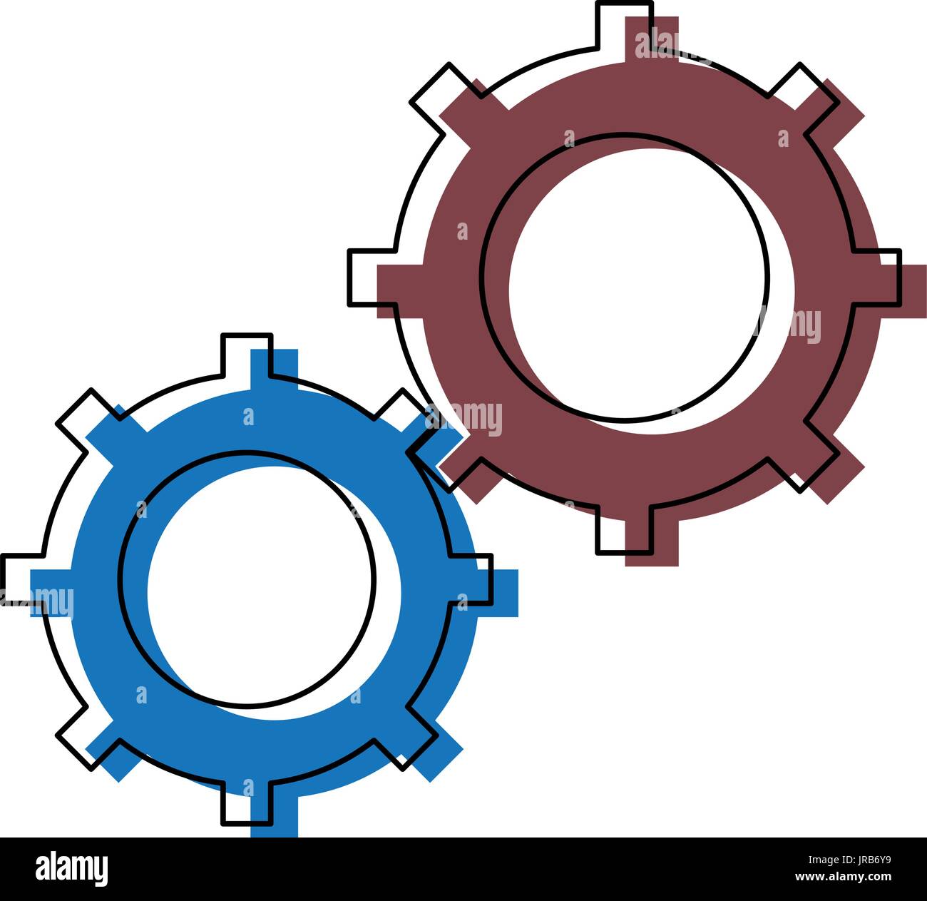 gears symbol concept of motion and mechanics connection and operation ...