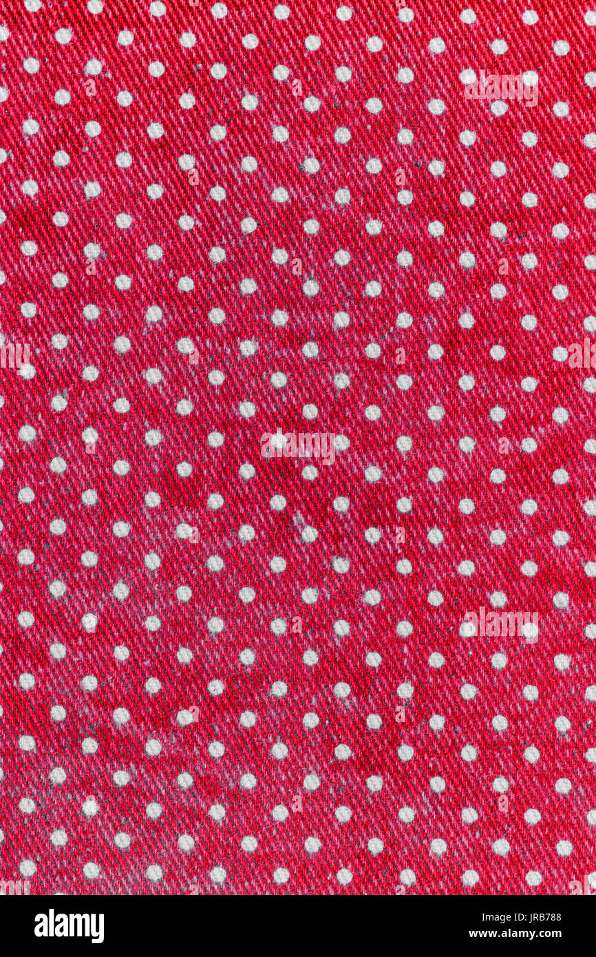 red cloth with white dots background Stock Photo - Alamy