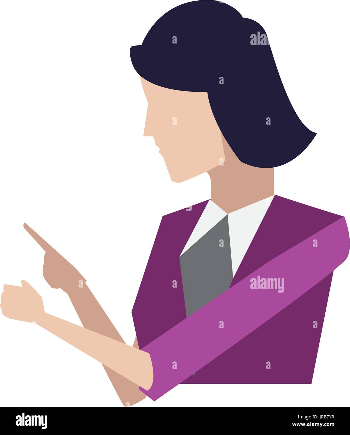 profile businesswoman gesturing professional person Stock Vector Image ...