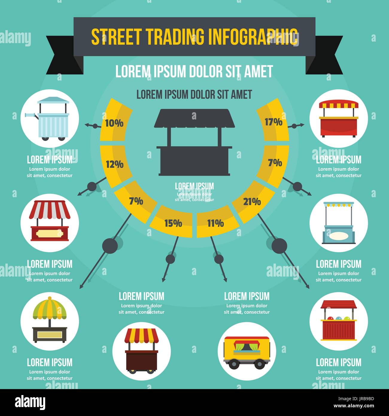 Street trading infographic concept, flat style Stock Vector Image & Art ...